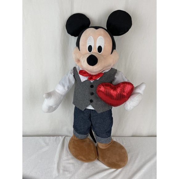 Disney | Toys | Disney 22 In Tall Valentines Mickey Mouse With Heart ...